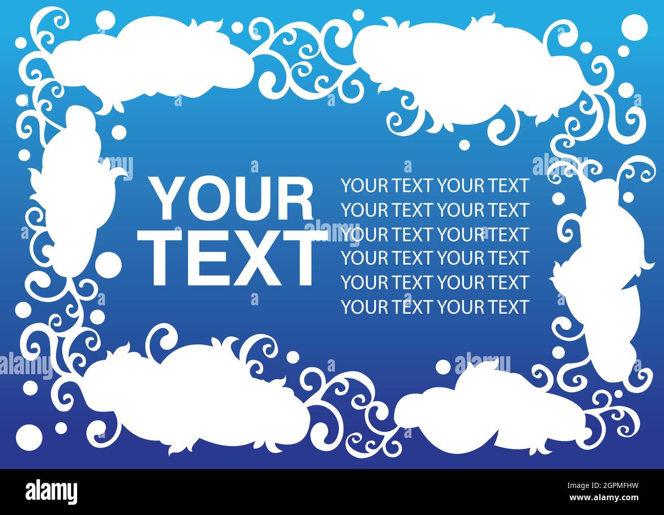 Layout design of clouds and area for text. Vector illustration Stock ...