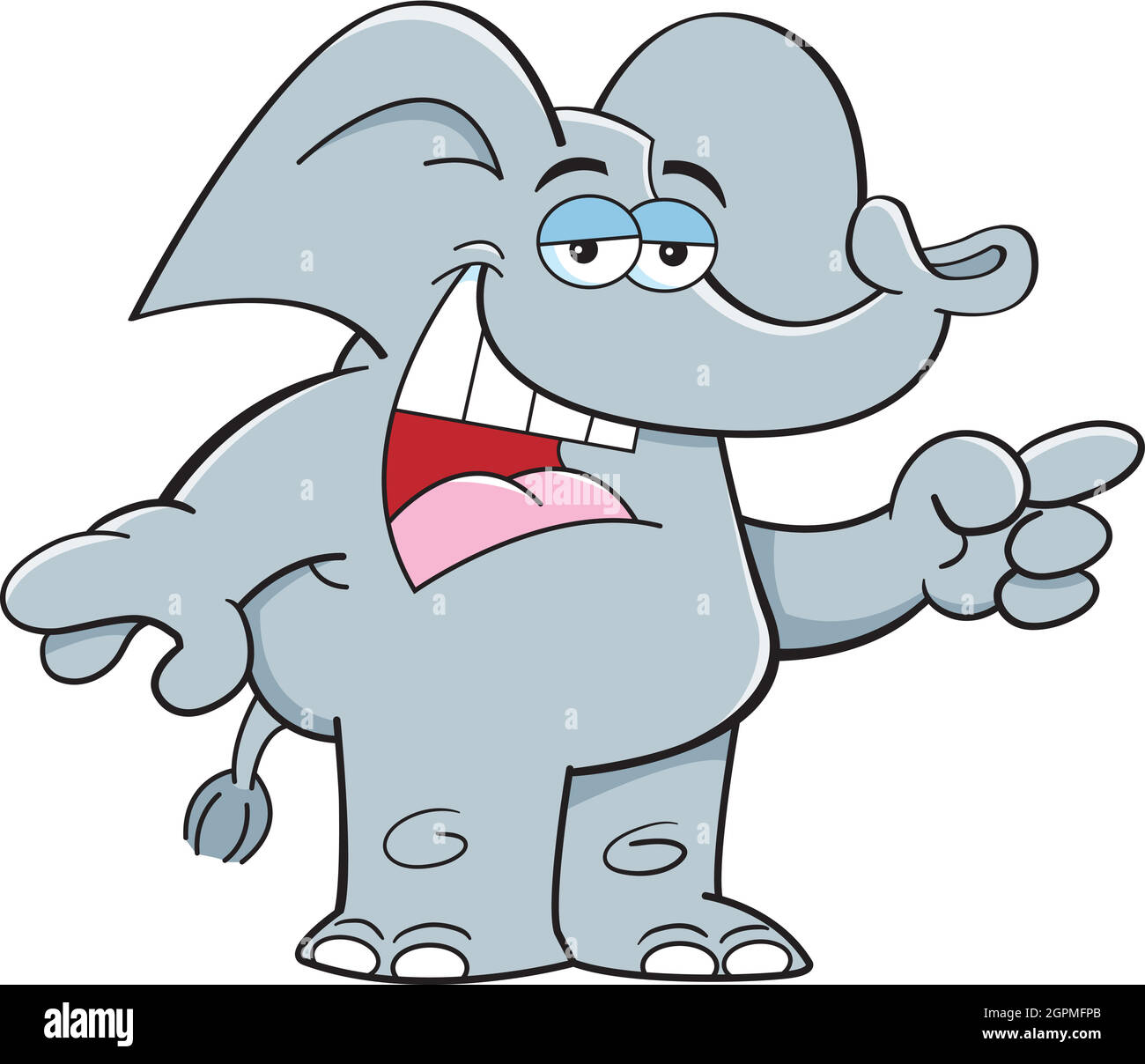 Cartoon illustration of an elephant pointing Stock Vector Image & Art ...