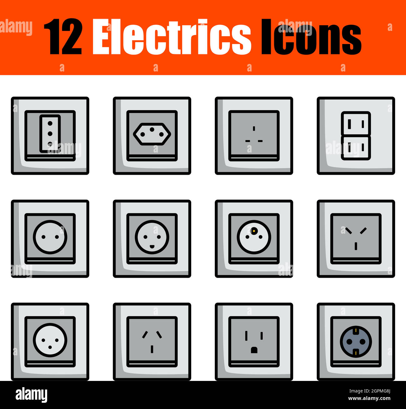 Electrics Icon Set Stock Vector Image & Art - Alamy