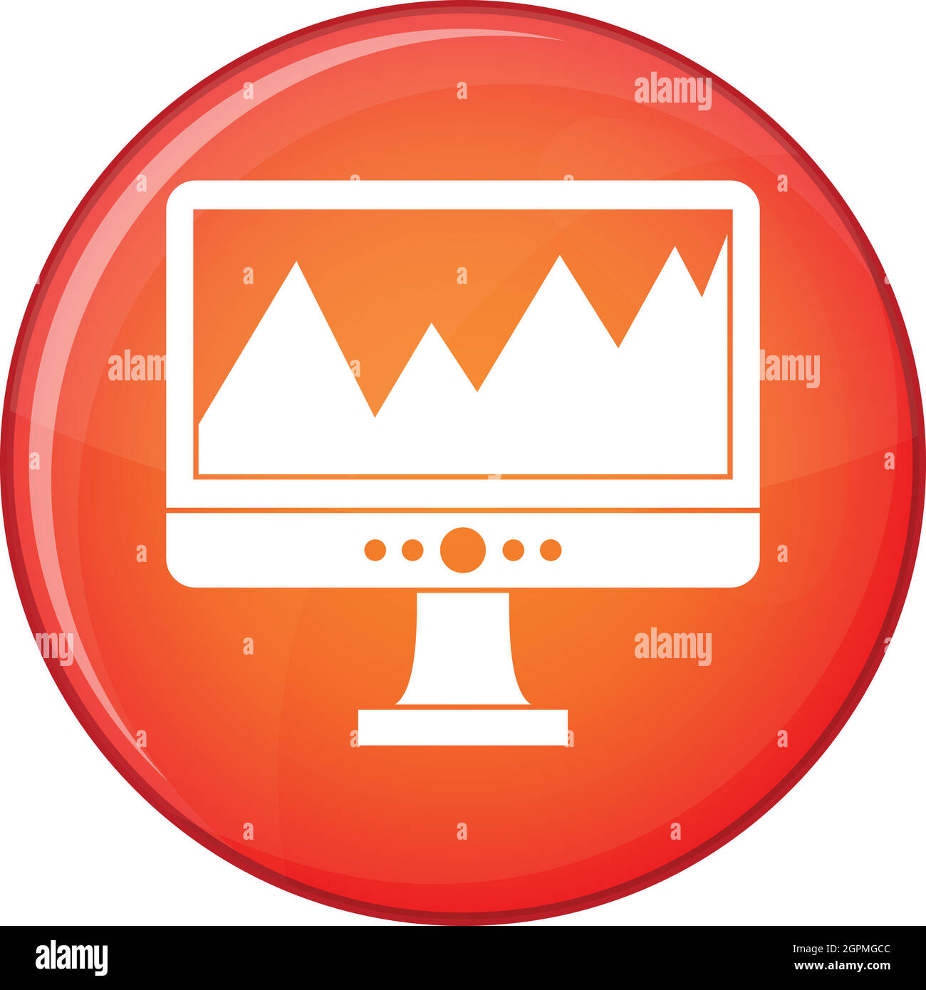 Monitor and a chart icon, flat style Stock Vector Image & Art - Alamy