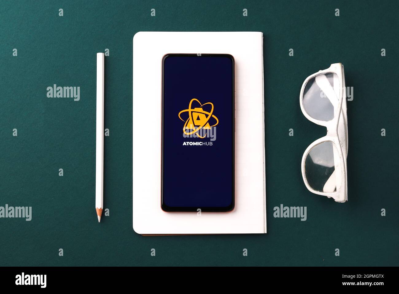 West Bangal, India - September 28, 2021 : Atomichub logo on phone ...