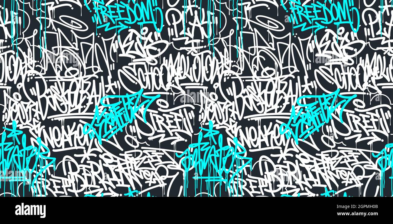 Seamless Abstract Hip Hop Street Art Graffiti Style Urban Calligraphy ...