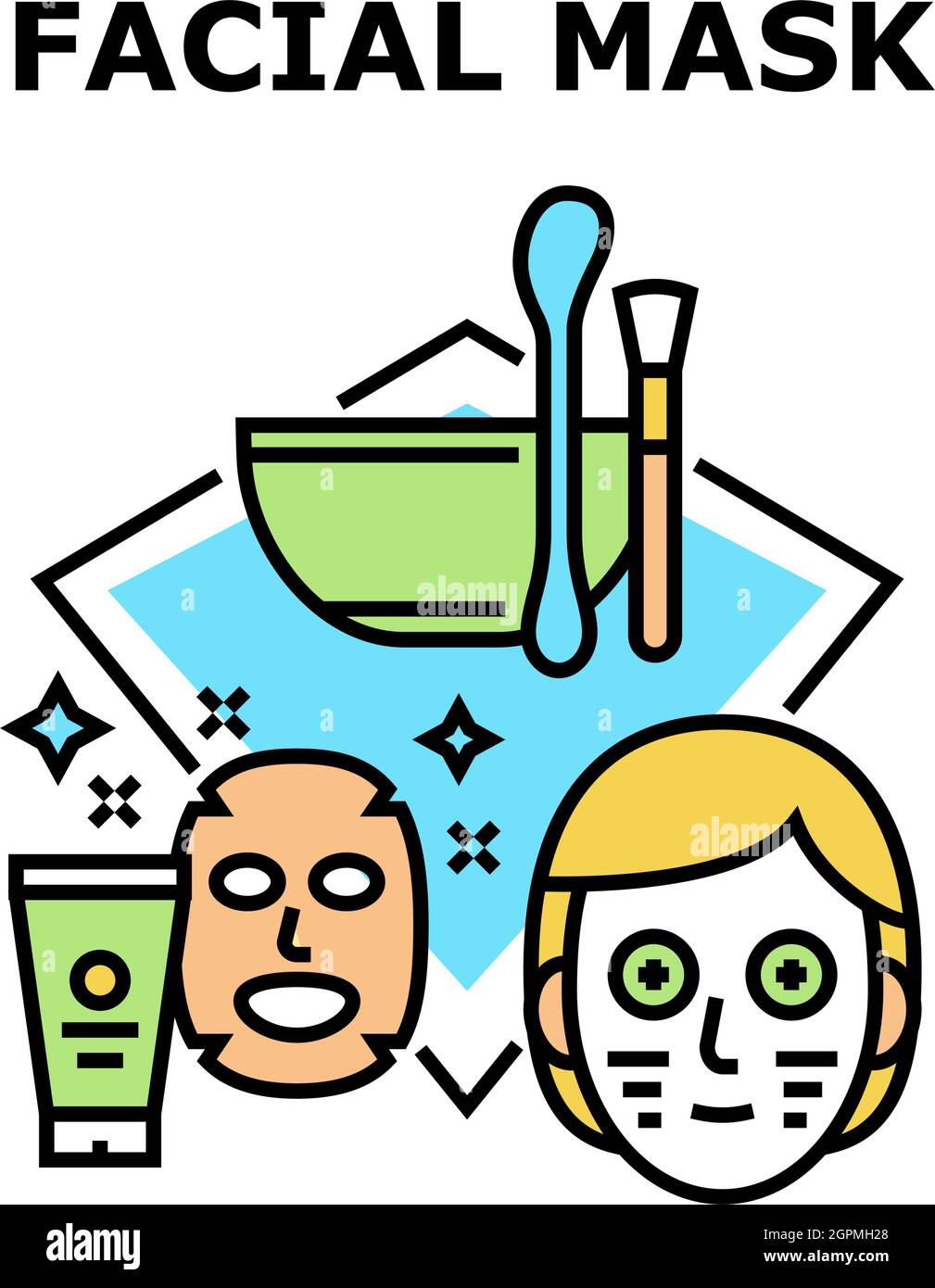 Facial Mask Vector Concept Color Illustration Stock Vector Image And Art