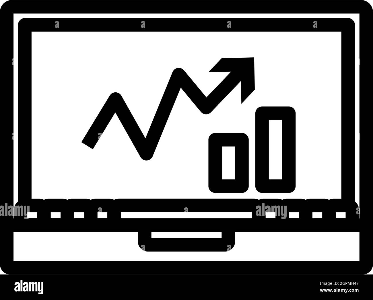 Icon Of Laptop With Chart Stock Vector Image & Art - Alamy