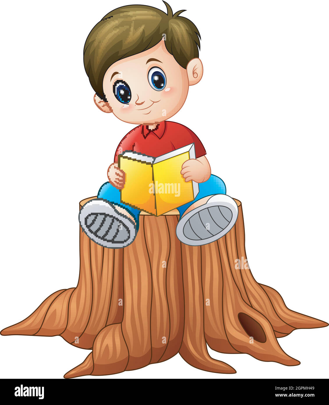 Tree stump reading Cut Out Stock Images & Pictures - Alamy