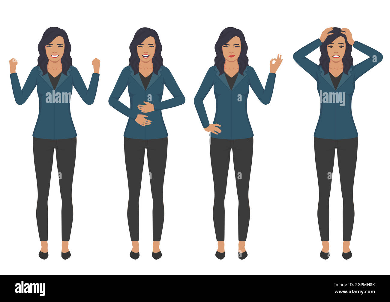 Cartoon woman facial expressions Stock Vector Images - Alamy