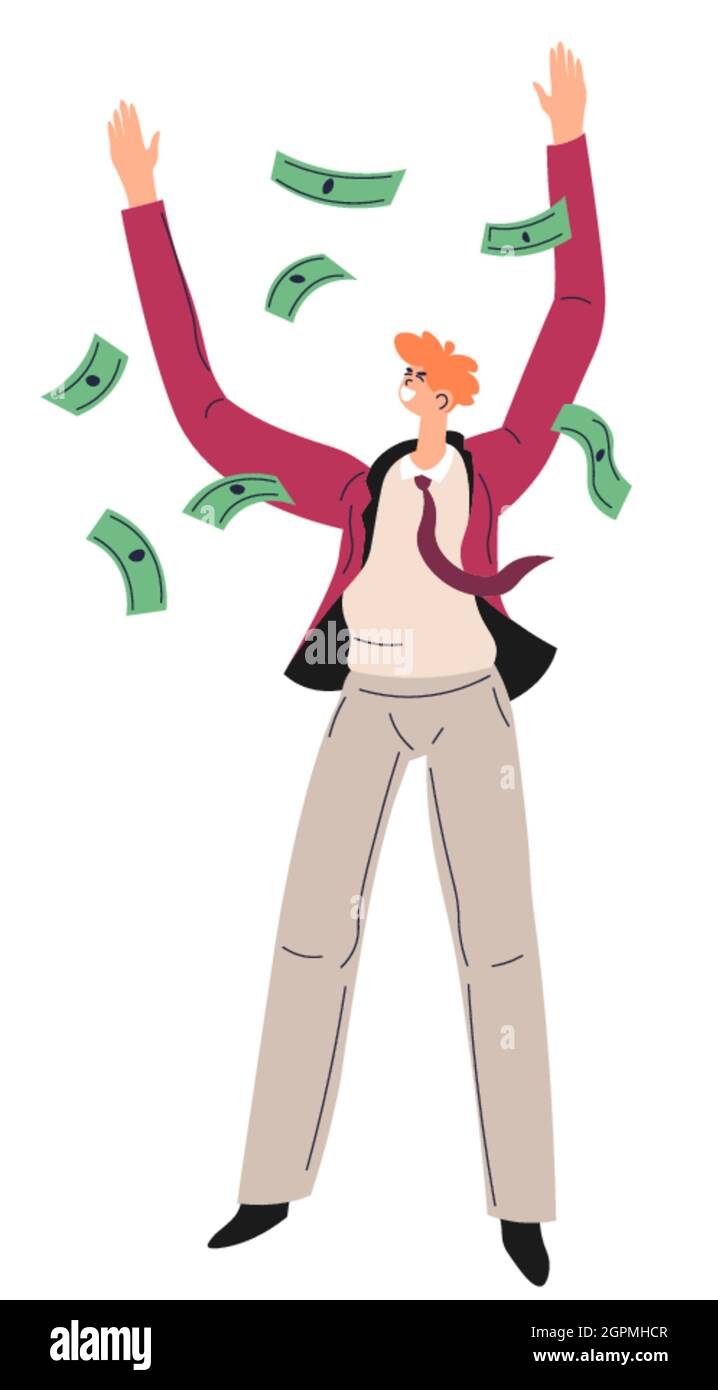 Millionaire or businessman throwing money vector Stock Vector Image ...