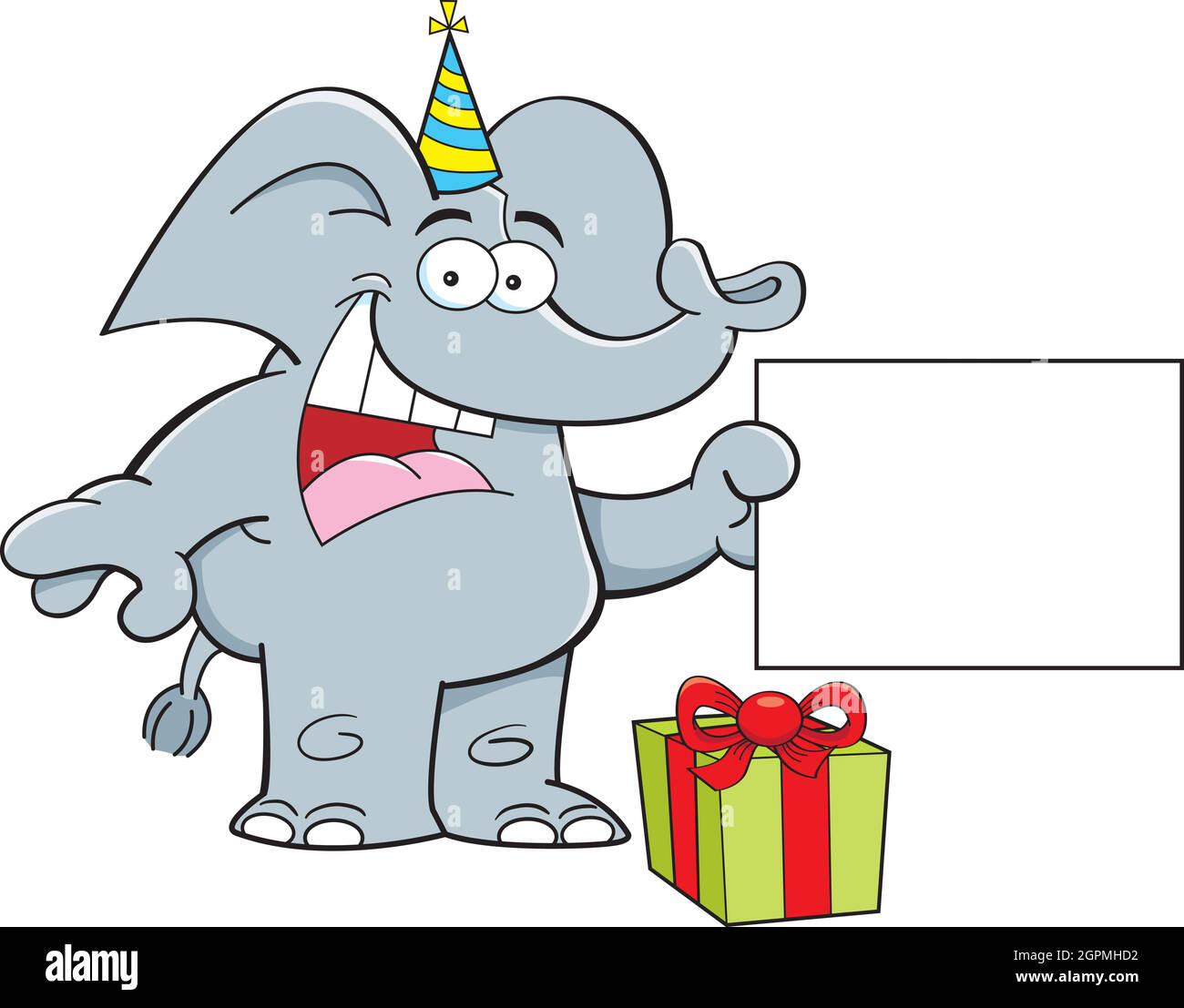Happy cartoon elephant sign Stock Vector Images - Alamy