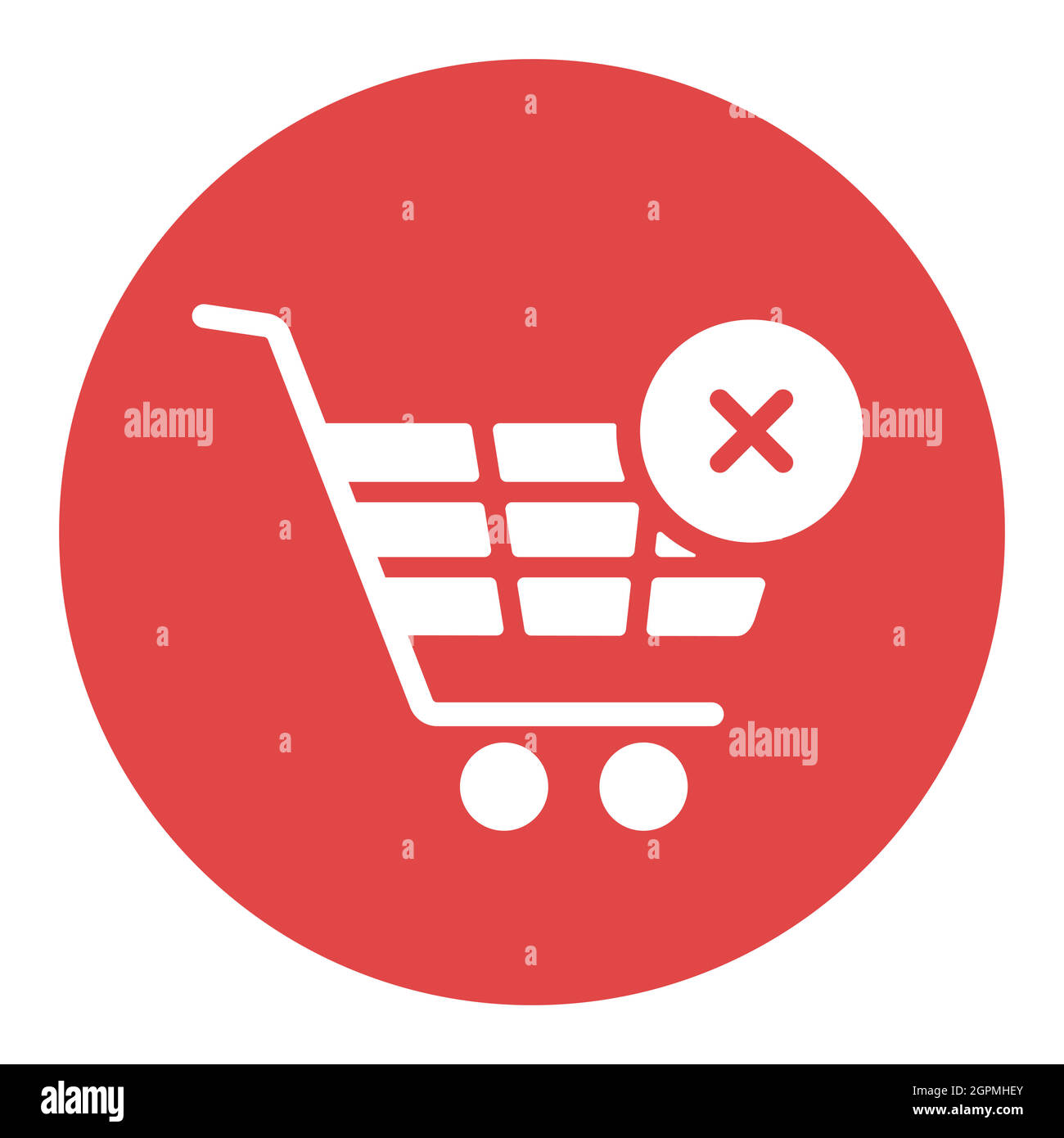 Shopping cart with cross sign white glyph icon Stock Vector Image & Art ...