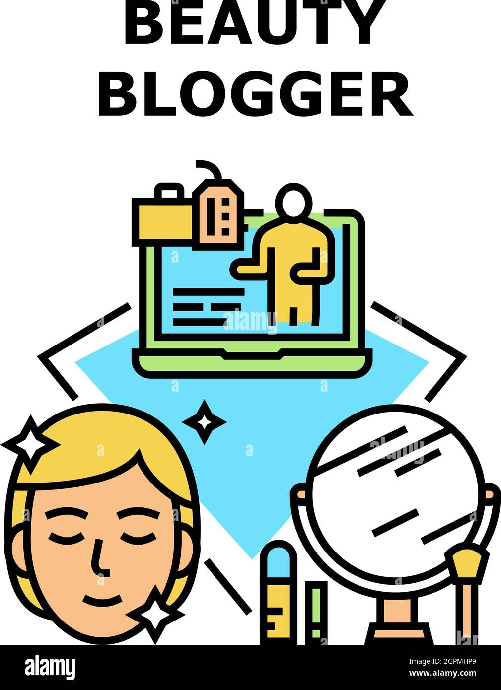 Beauty Blogger Vector Concept Color Illustration Stock Vector Image ...