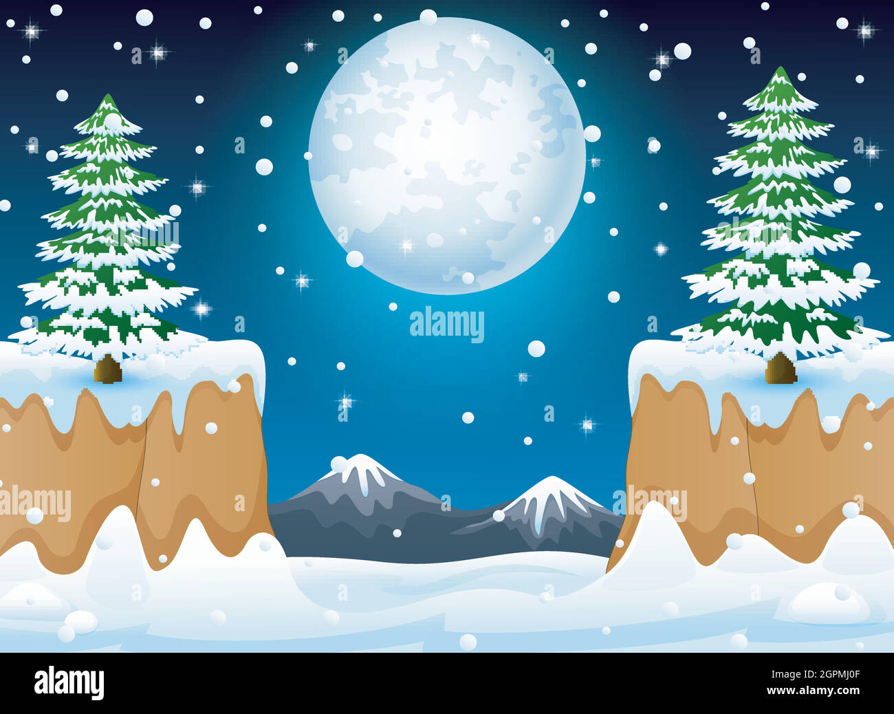 Snow mountain cartoon design hi-res stock photography and images - Alamy