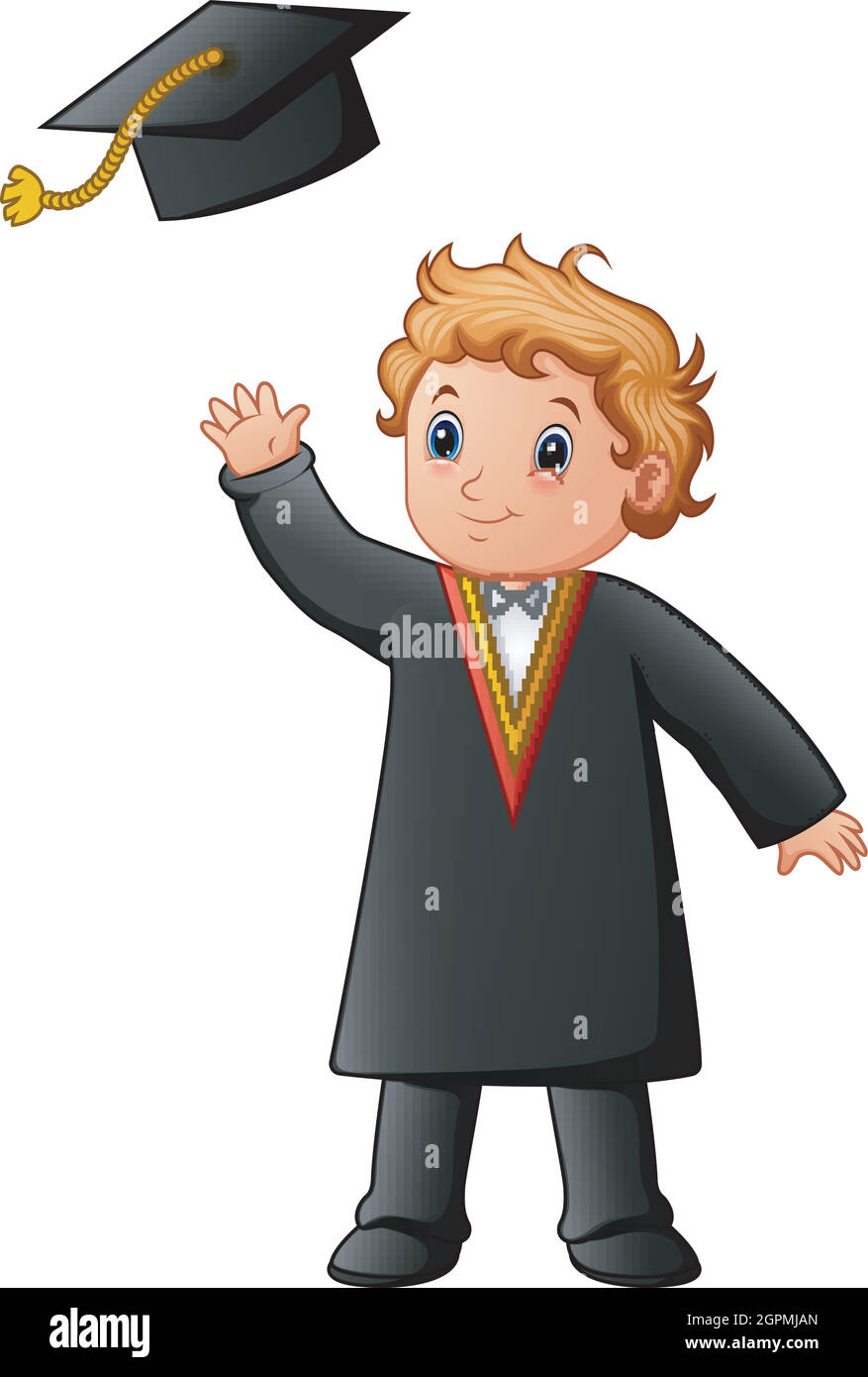 Cartoon boy graduation university hi-res stock photography and images ...