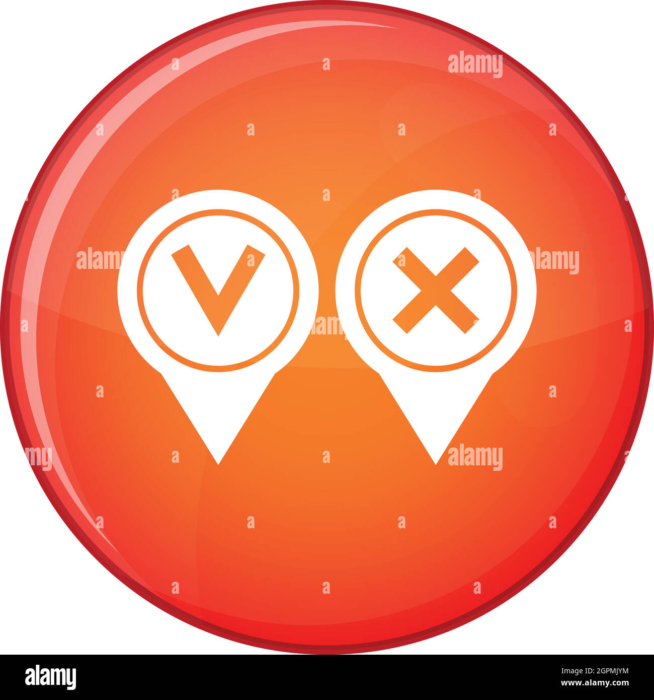 Tick affirmative and negative icon, flat style Stock Vector Image & Art ...