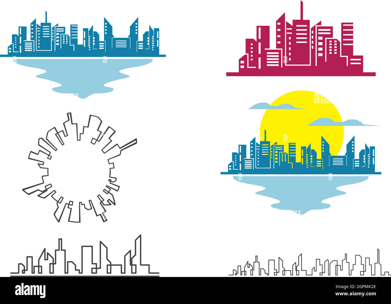 real estate modern city building vector template Stock Vector Image ...