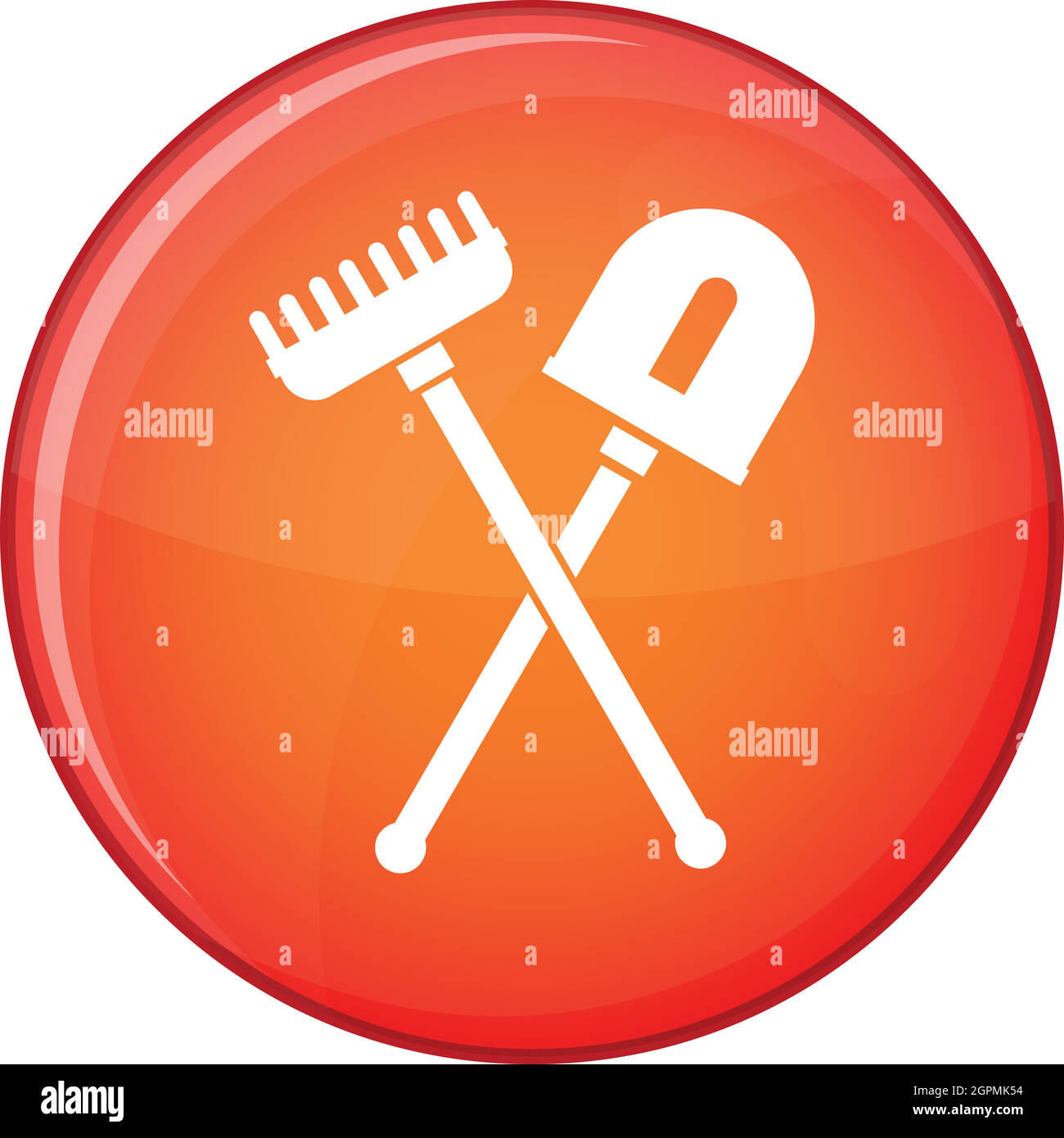 Shovel and rake icon, flat style Stock Vector Image & Art - Alamy