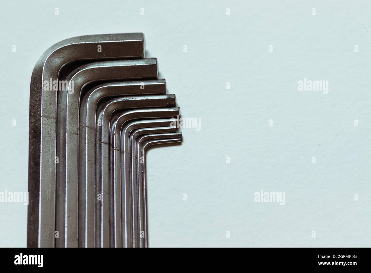Set of metal hex keys close-up on a white background Stock Photo - Alamy