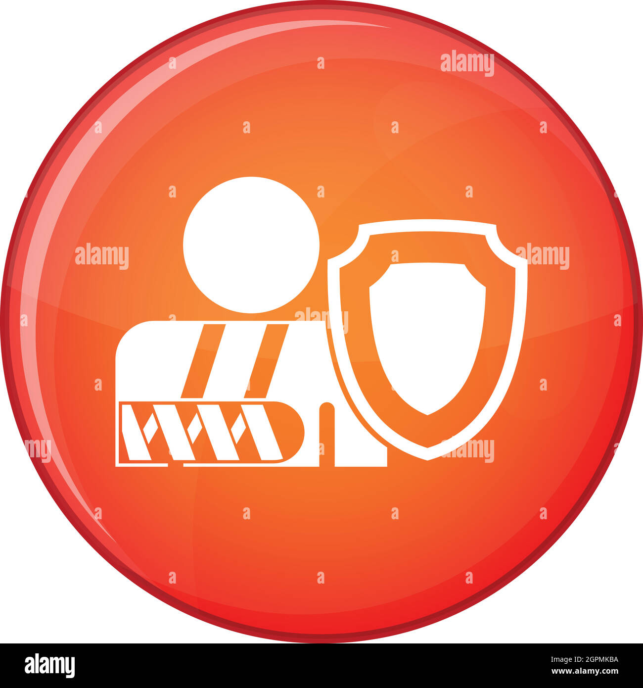 oken arm and safety shield icon, flat style Stock Vector Image & Art ...