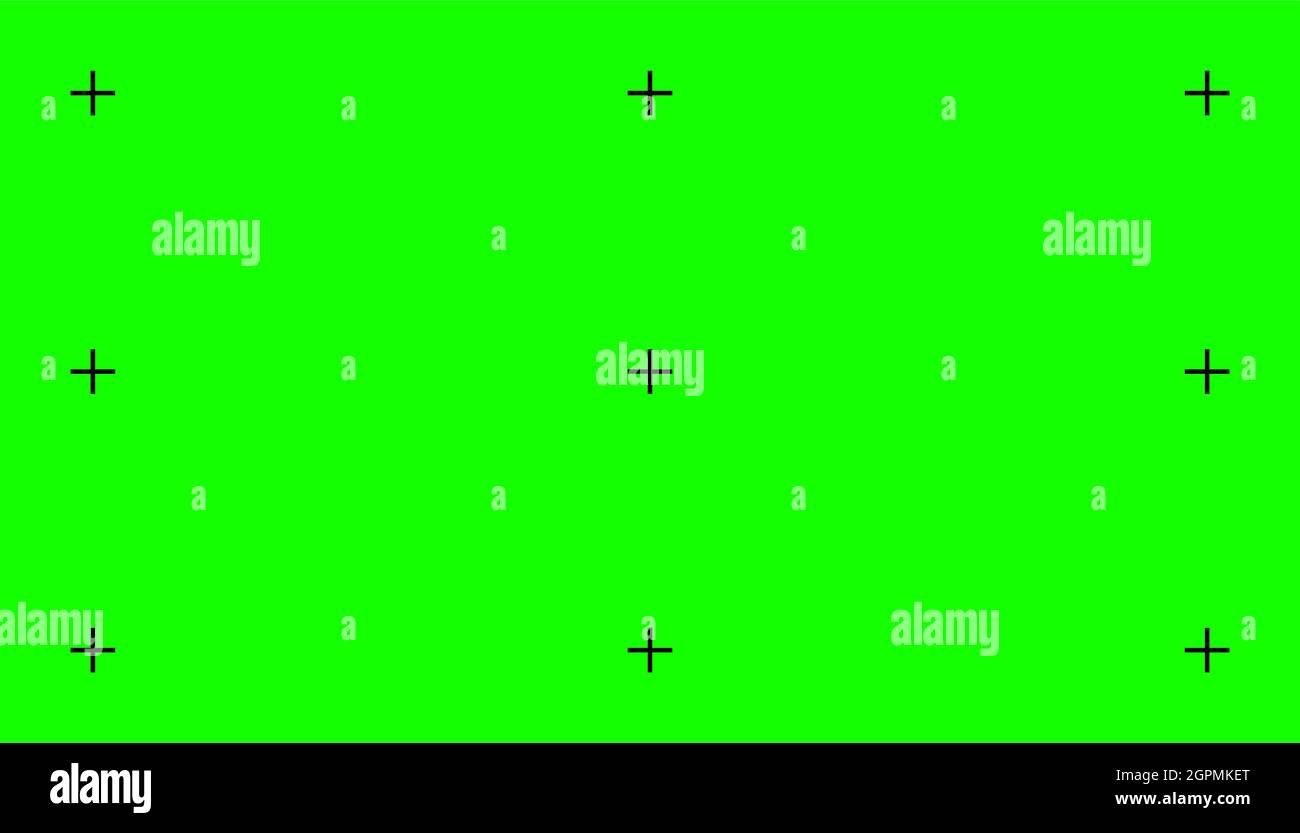 Chroma key, blank green background with motion tracking points. Visual ...