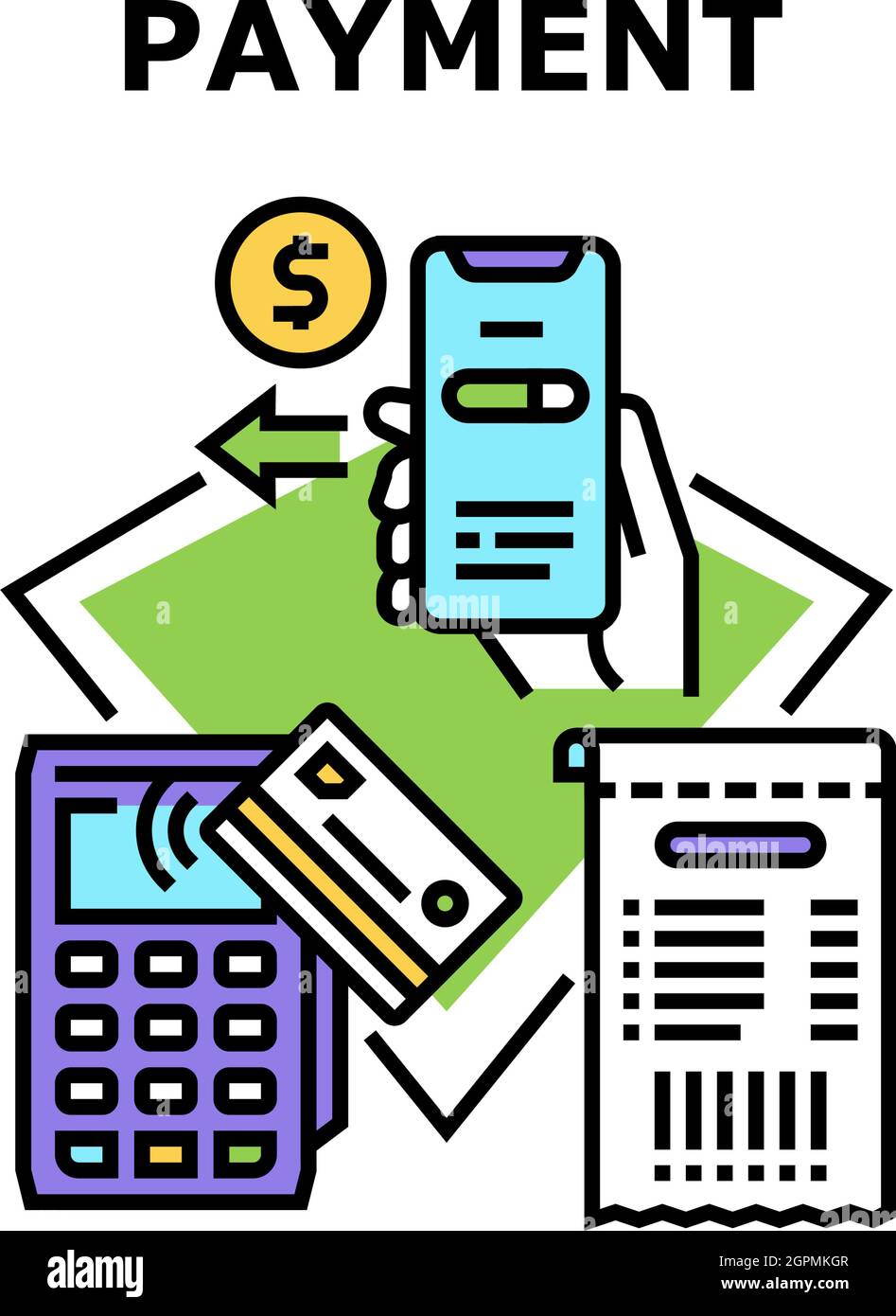 Payment Service Vector Concept Color Illustration Stock Vector Image ...