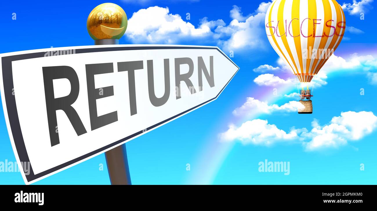 Return leads to success - shown as a sign with a phrase Return pointing ... Return leads to success - shown as a sign with a phrase Return pointing ...