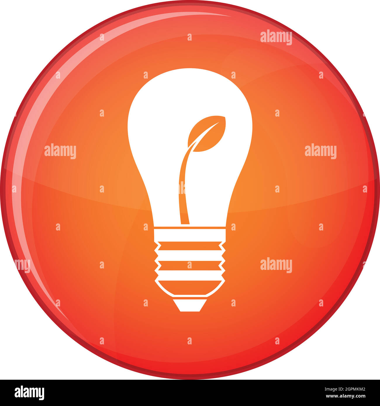 Ecology idea bulb with plant icon, flat style Stock Vector Image & Art ...