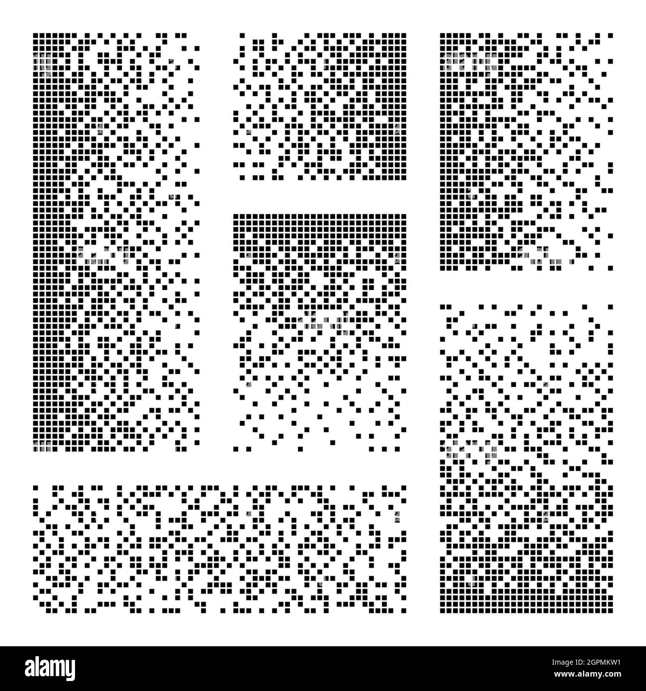 Pixel disintegration, decay effect. Various rectangular elements made ...