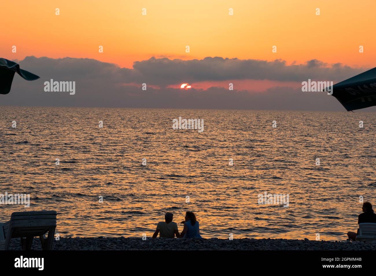 Sunset background, Black sea sunset view and landscape in Georgia Stock ...