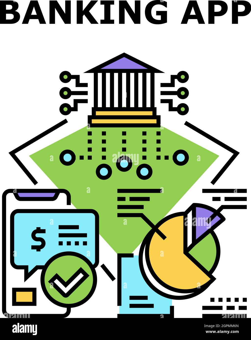 Banking App Vector Concept Color Illustration Stock Vector Image & Art ...