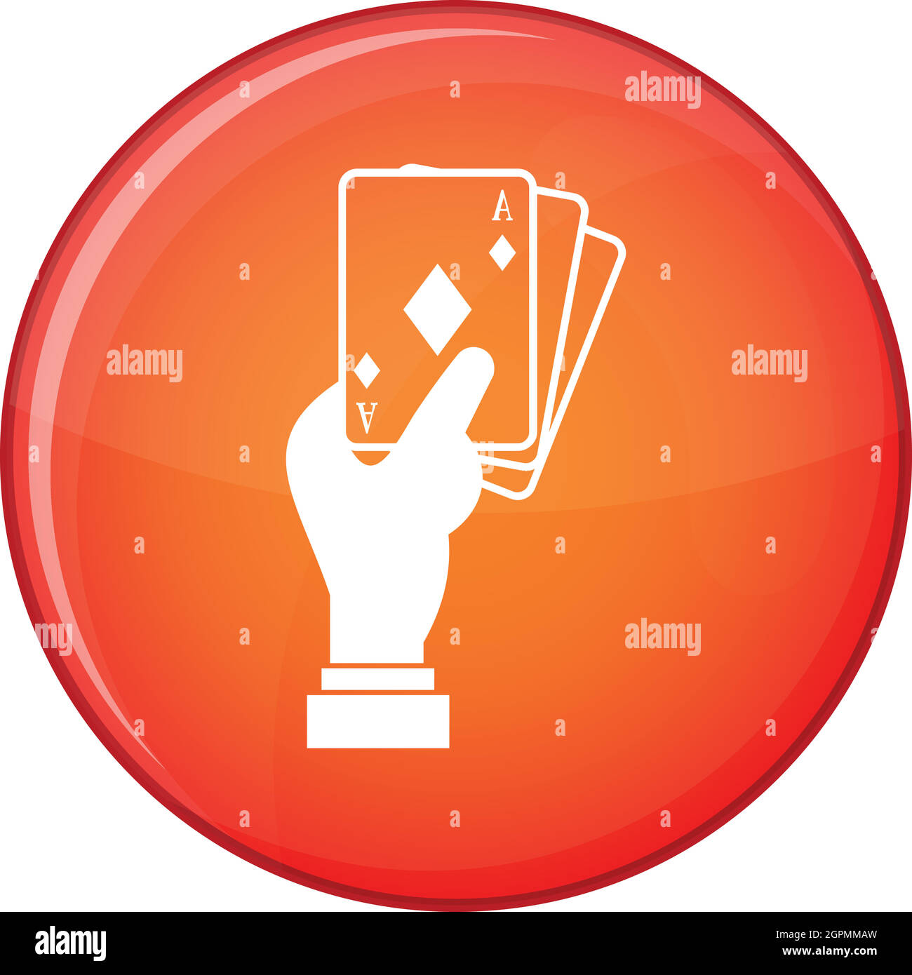 Hand holding playing cards icon, flat style Stock Vector Image & Art ...