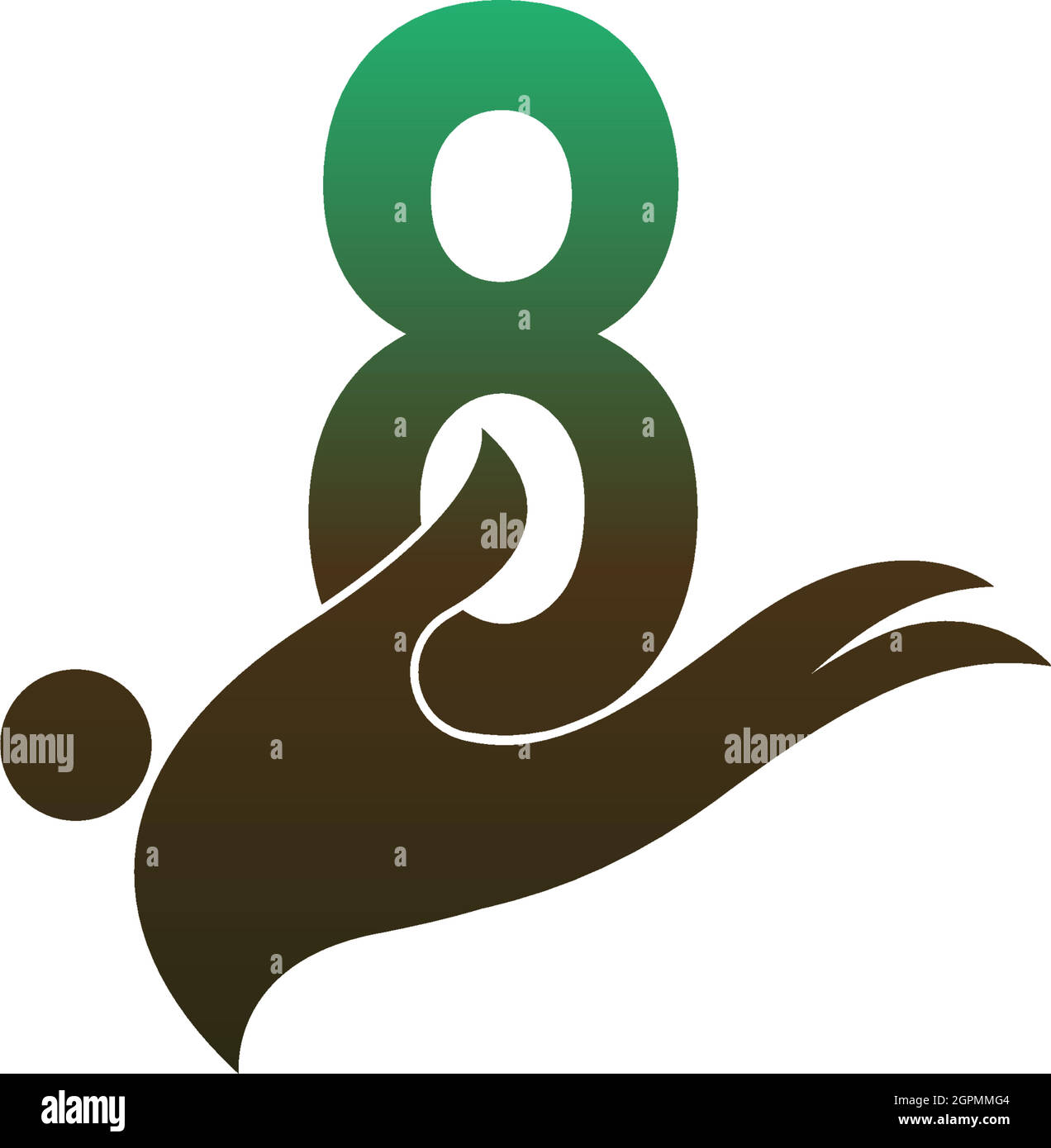 Number 8 logo icon with people hand design symbol template Stock Vector ...