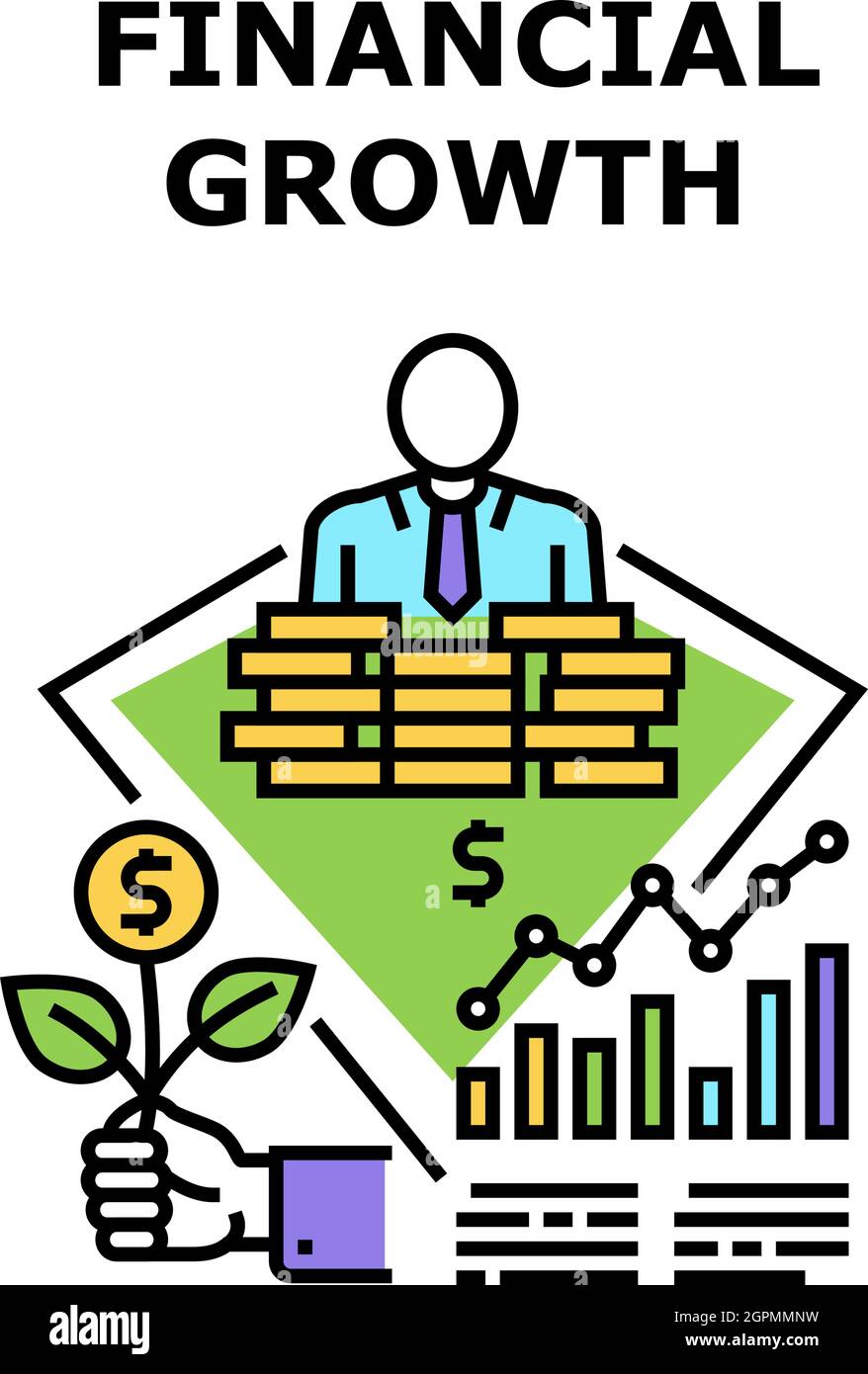 Financial Growth Vector Concept Color Illustration Stock Vector Image ...