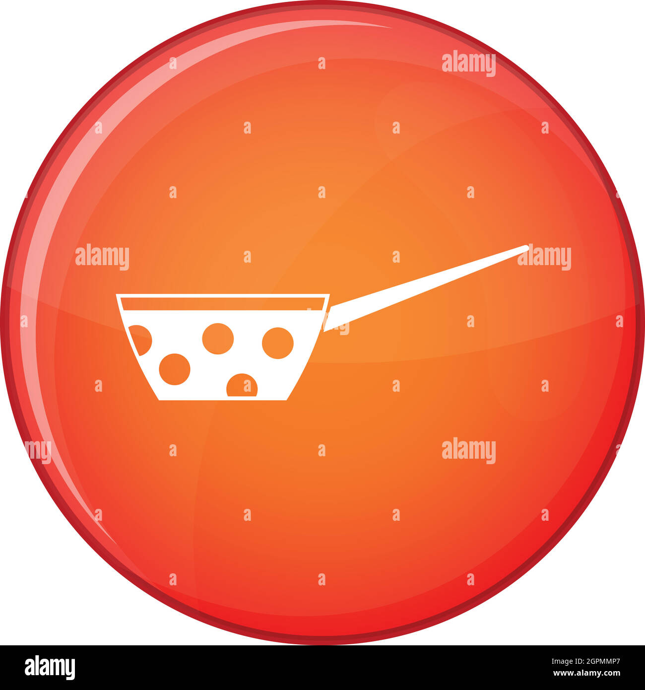 Pot with white dots and handle icon, flat style Stock Vector Image ...