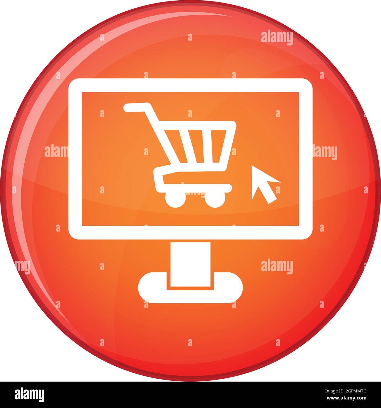 Computer monitor with shopping cart icon Stock Vector Image & Art - Alamy