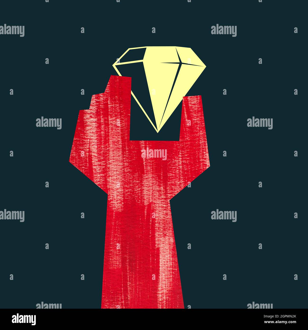 Abstract human hand holding gem Stock Photo - Alamy