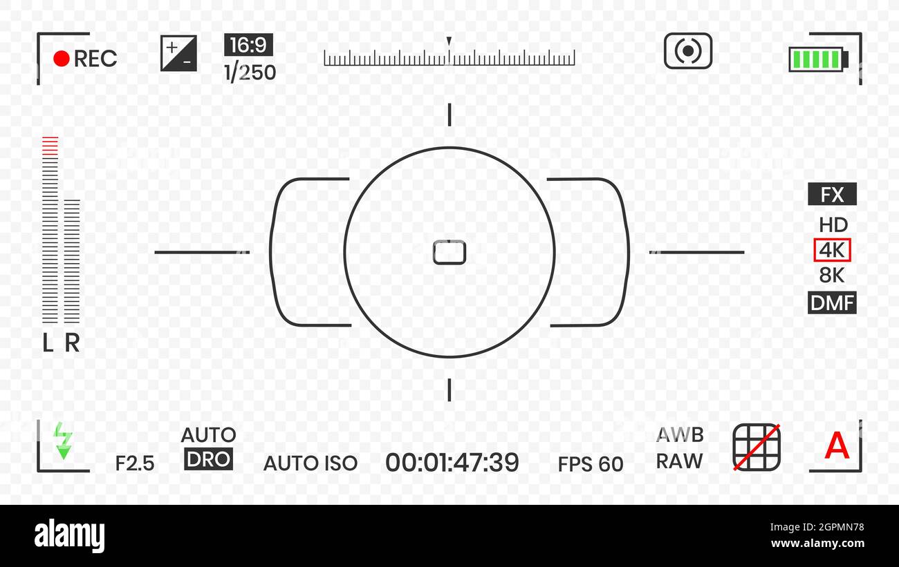 Camera viewfinder video or photo frame recorder flat style design ...