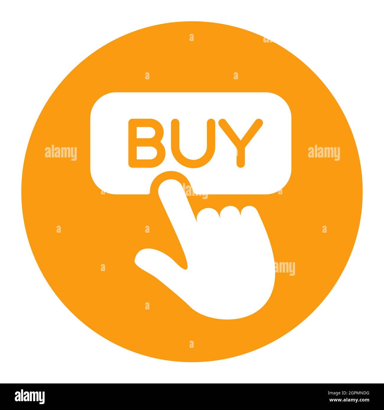 Finger pointing to buy sign white glyph icon Stock Vector Image & Art ...