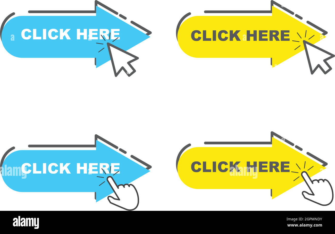 click here cursor for link website vector illustration Stock Vector ...