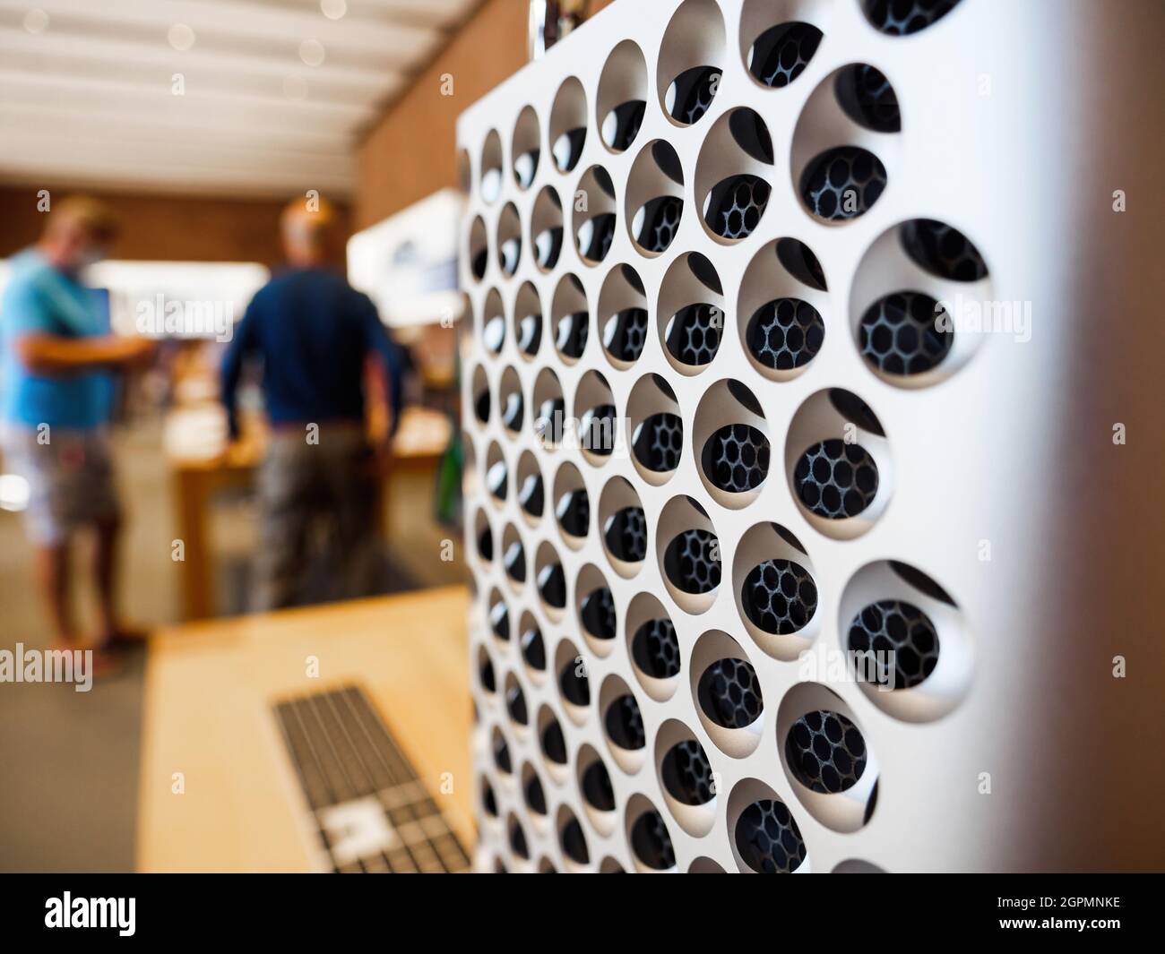 New Apple Computers Mac Pro Xeon M2 workstation air ducts holes Stock ...