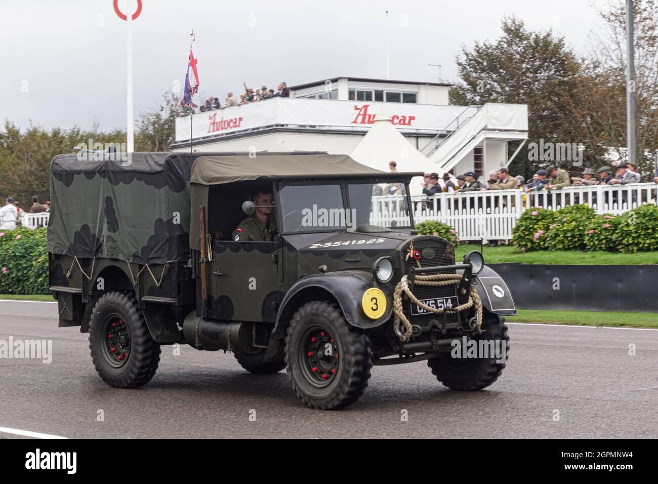 WWII military vehicles parade on the Goodwood Motor Circuit, during the ...