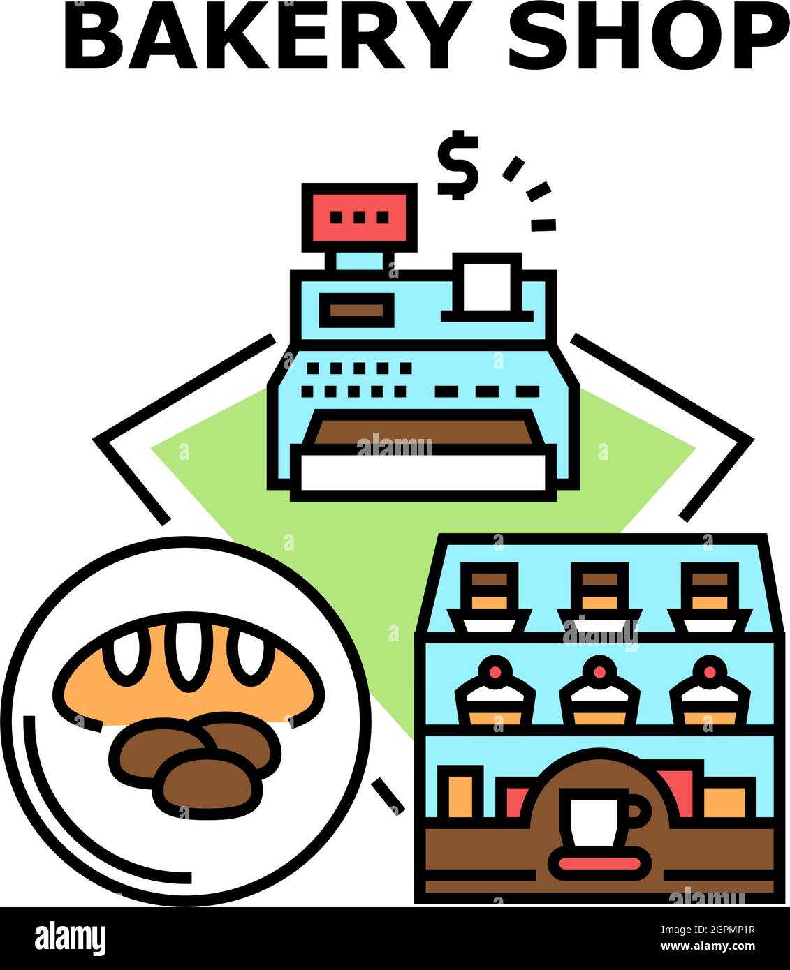 Bakery Shop Vector Concept Color Illustration Stock Vector Image & Art ...