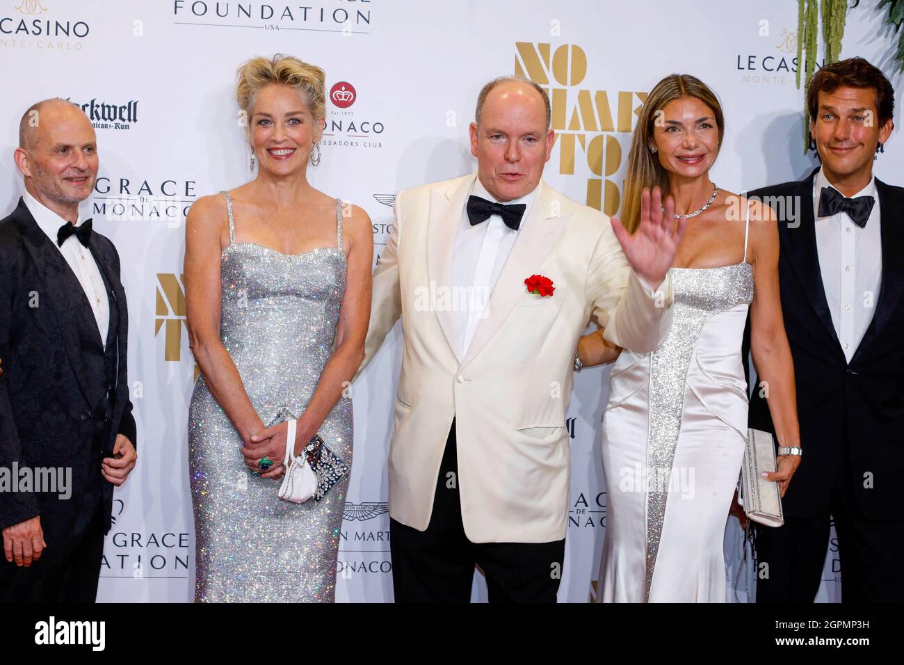 H.S.H. Prince Albert II of Monaco, Sharon Stone attending the World ...