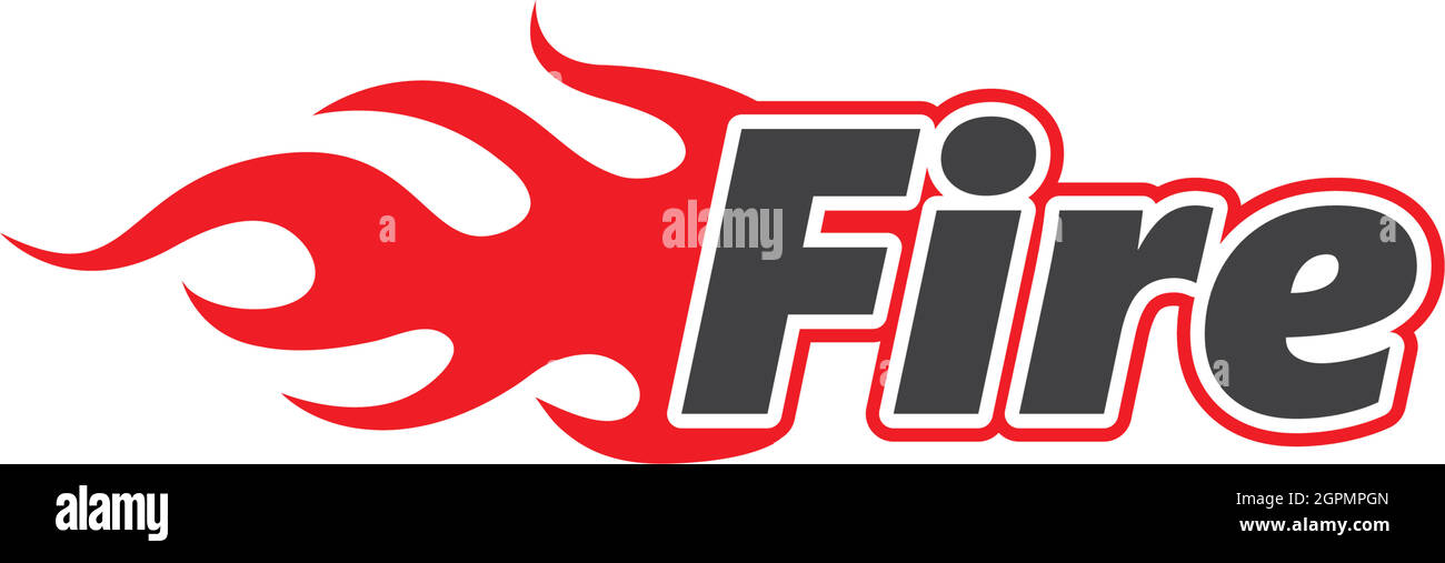 fire text font with fire icon concept Stock Vector Image & Art - Alamy