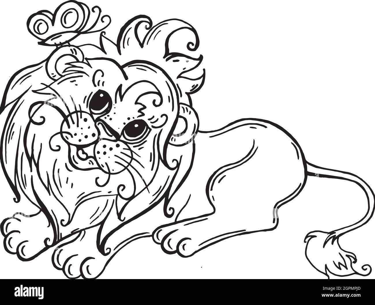 Lion and butterfly Black and White Stock Photos & Images - Alamy