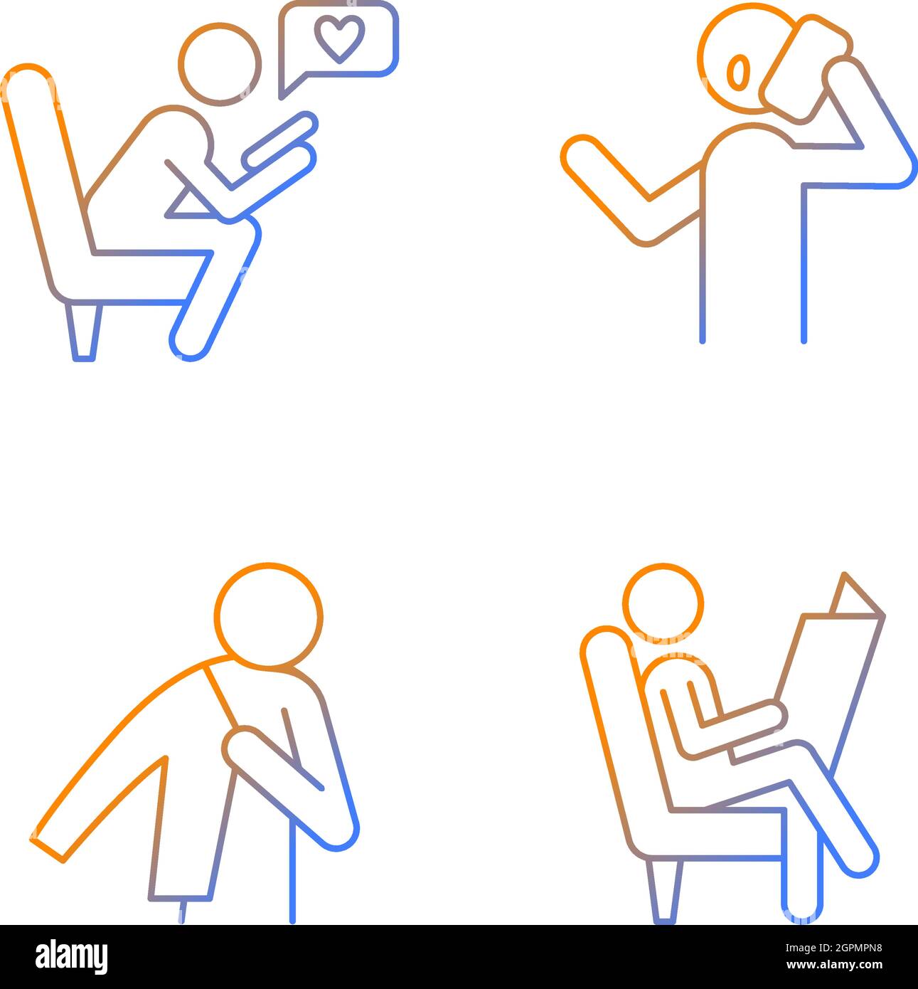 Everyday life gradient linear vector icons set Stock Vector Image & Art ...