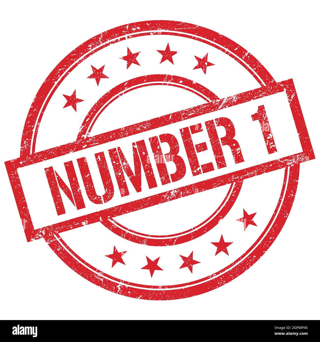 NUMBER 1 text written on red round vintage rubber stamp Stock Photo - Alamy