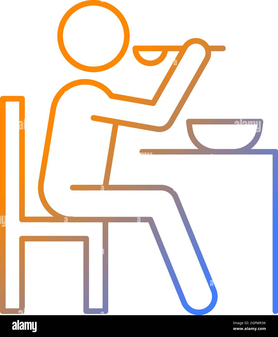 Eating man gradient linear vector icon Stock Vector Image & Art - Alamy