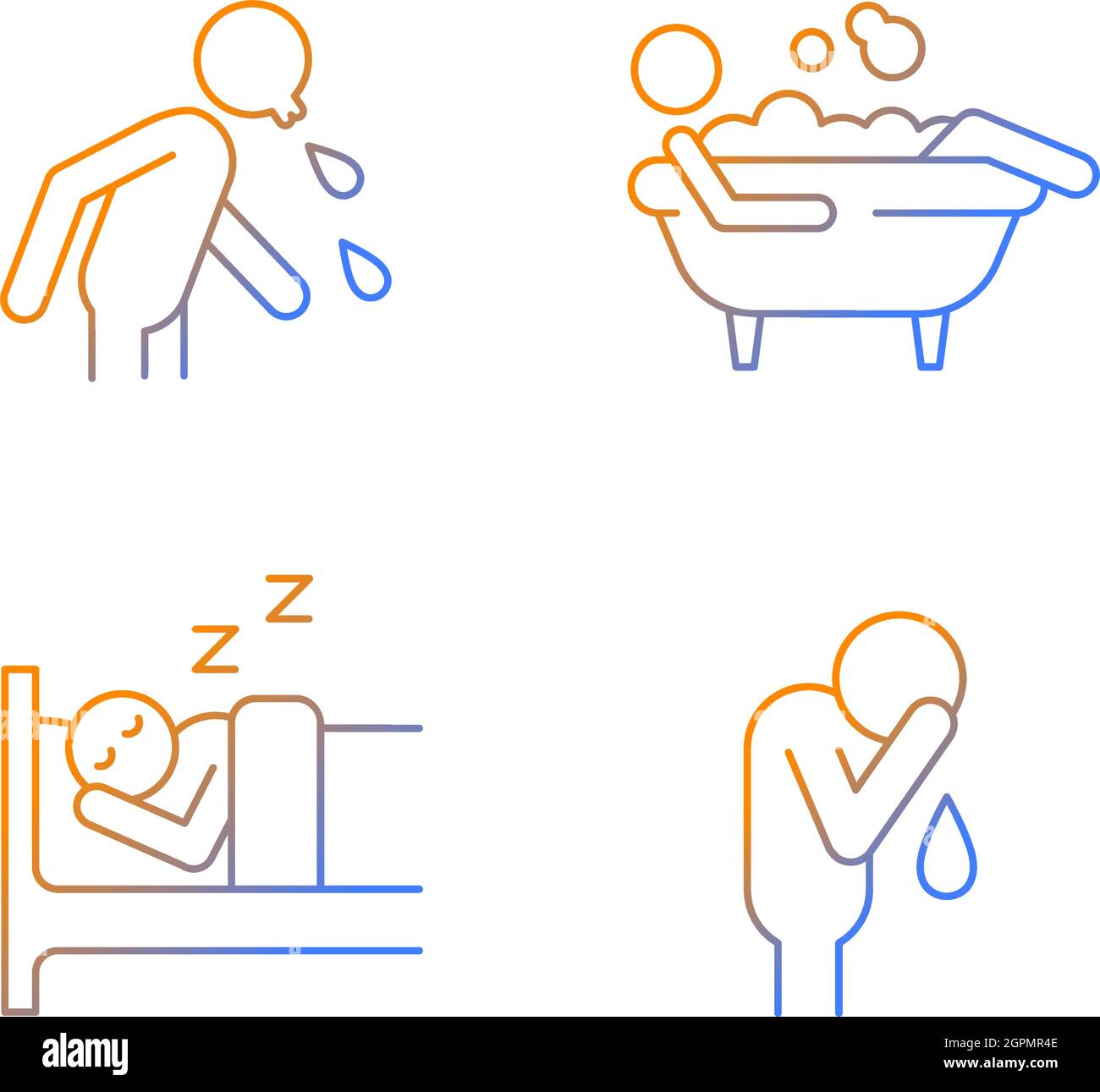 Human Actions Gradient Linear Vector Icons Set Stock Vector Image And Art