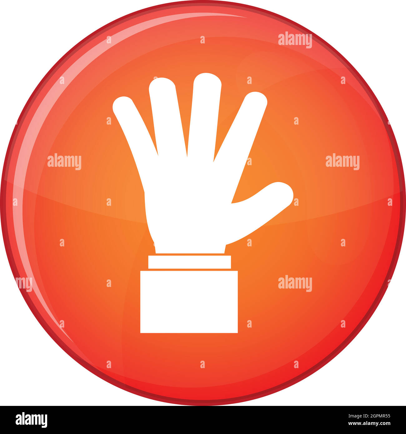 Hand showing five fingers icon, flat style Stock Vector Image & Art - Alamy