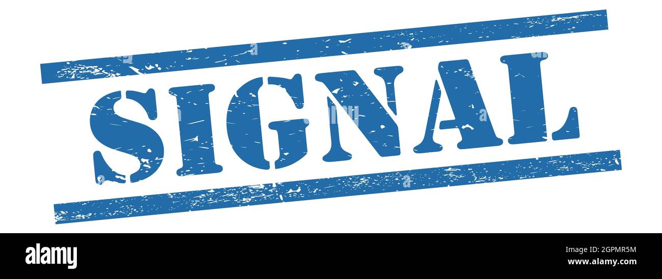 SIGNAL text on blue grungy vintage rubber stamp Stock Photo - Alamy