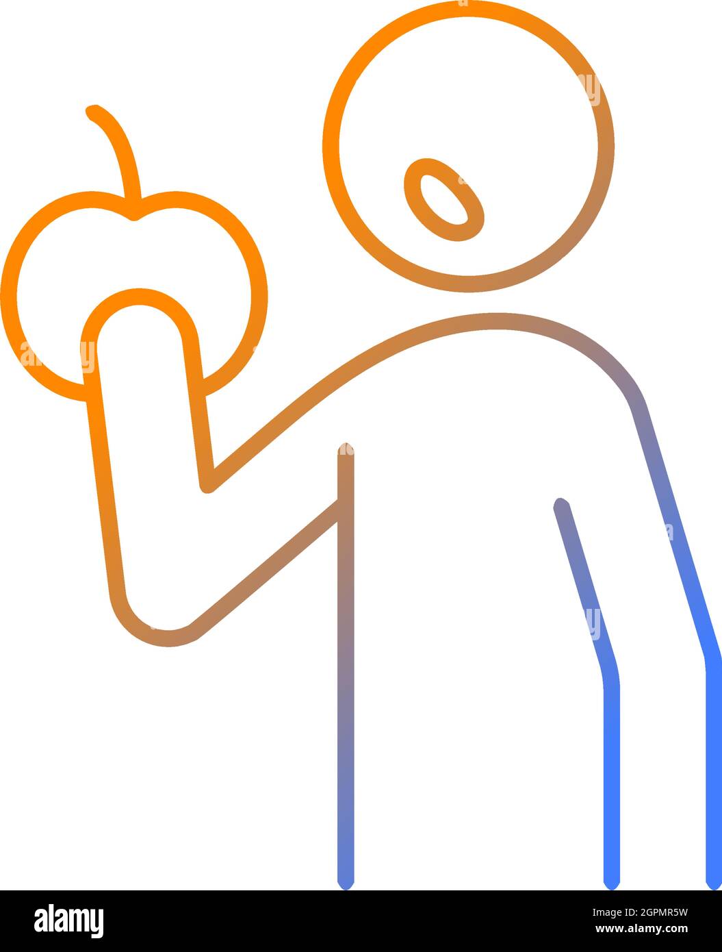 Man with apple gradient linear vector icon Stock Vector Image & Art - Alamy